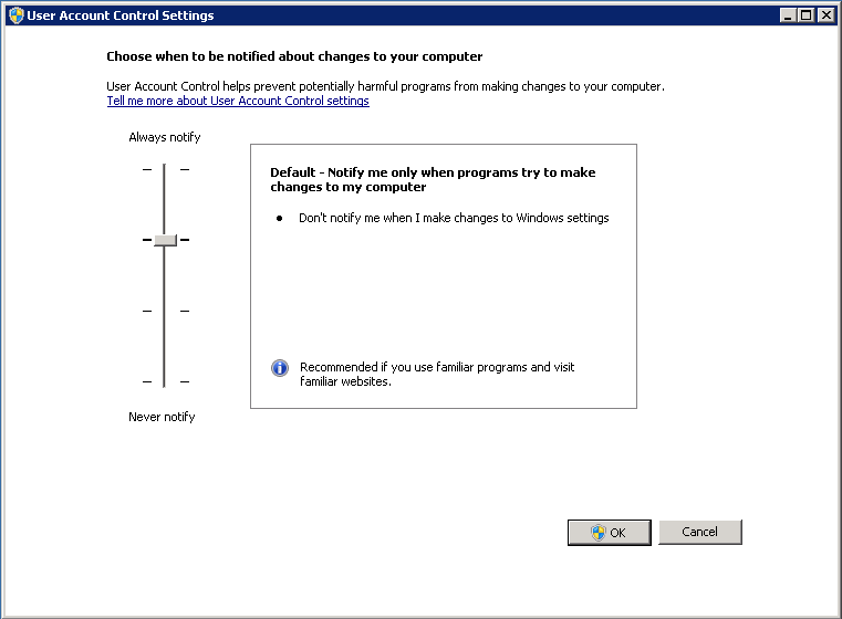 Forsta Plus and UAC (User Account Control) – Servers